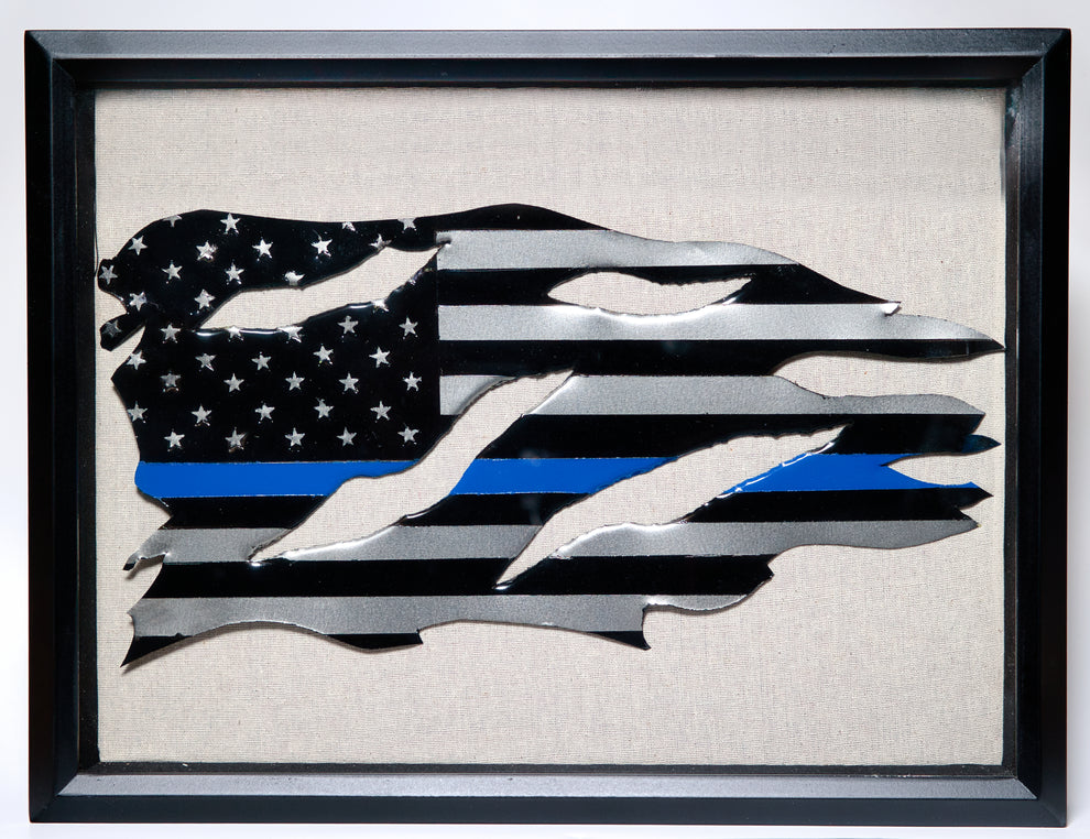 Distressed Blue Line American Flag – Pontorno MetalWorks